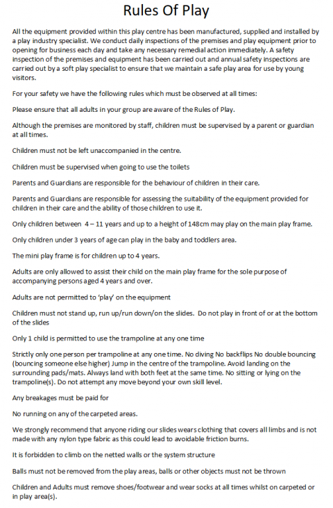 Rules of play - Funtastic